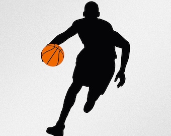 Basketball Player Ball Contour, Svg, Eps Vector Files for Silhouette ...