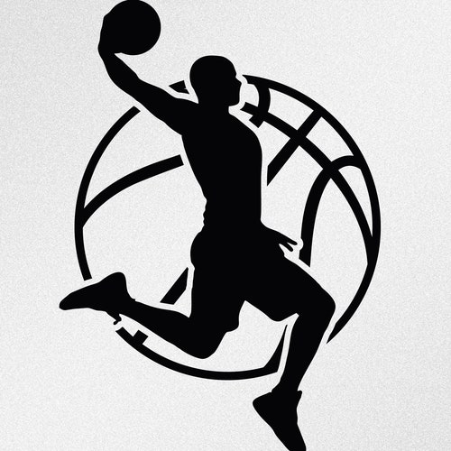 Basketball Player Ball Contour Svg Dxf Eps Vector Files for - Etsy