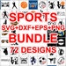 Sports Bundle Svg, Dxf, Eps Vector Files for Cricut, Silhouette ...