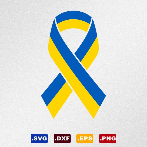 Ukraine Ribbon Ukrainian Flag Svg Dxf Eps Vector Files for | Etsy