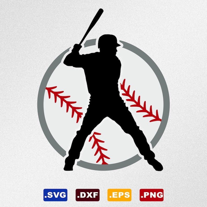 Baseball Player SVG: Cricut & Silhouette Vector Files (digital Download) - Etsy