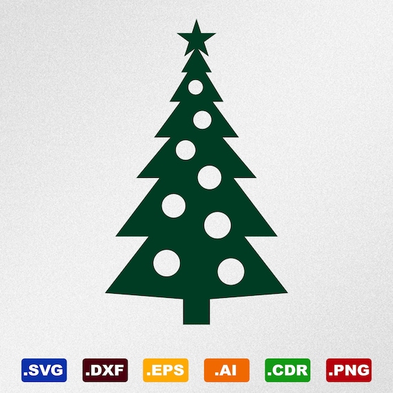 Christmas Tree Svg Dxf Eps Ai Cdr Vector Files for - Etsy