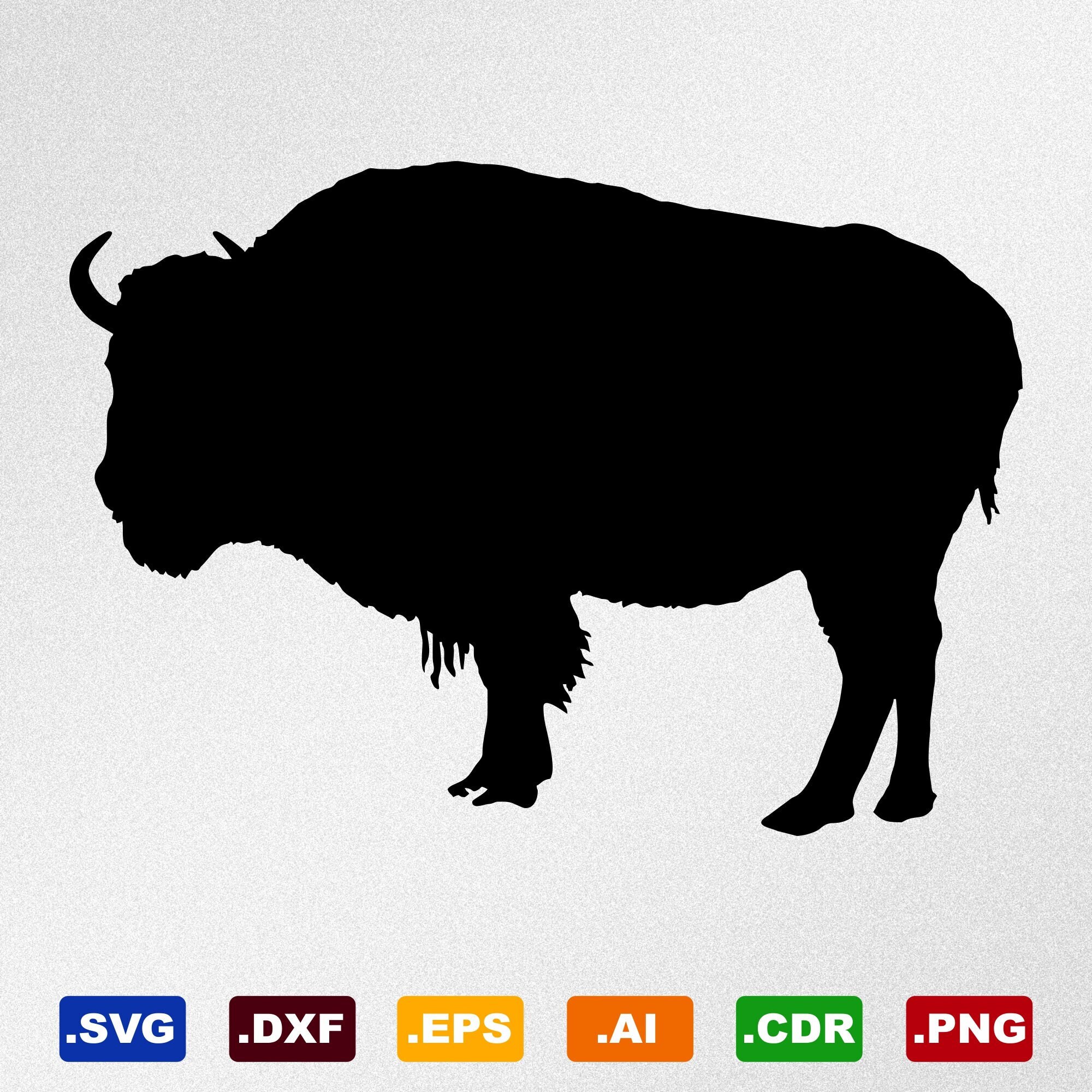 Bison Shape Svg Dxf Eps Ai Cdr Vector Files for - Etsy