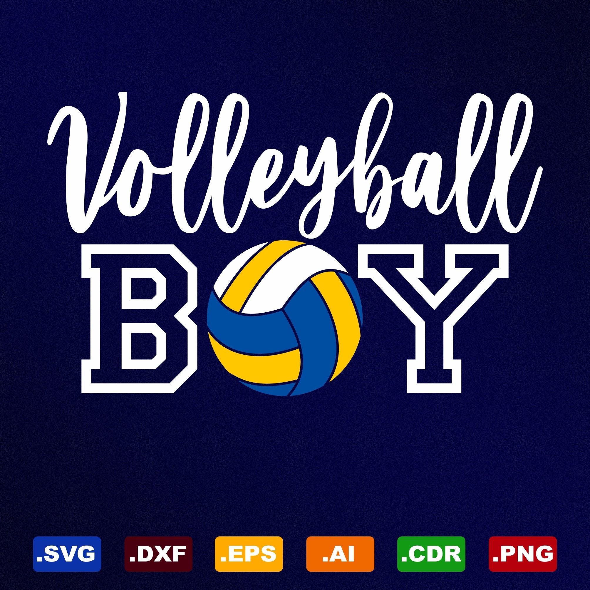 Volleyball Boy Layered Svg Dxf Eps Ai Cdr Vector Files for | Etsy