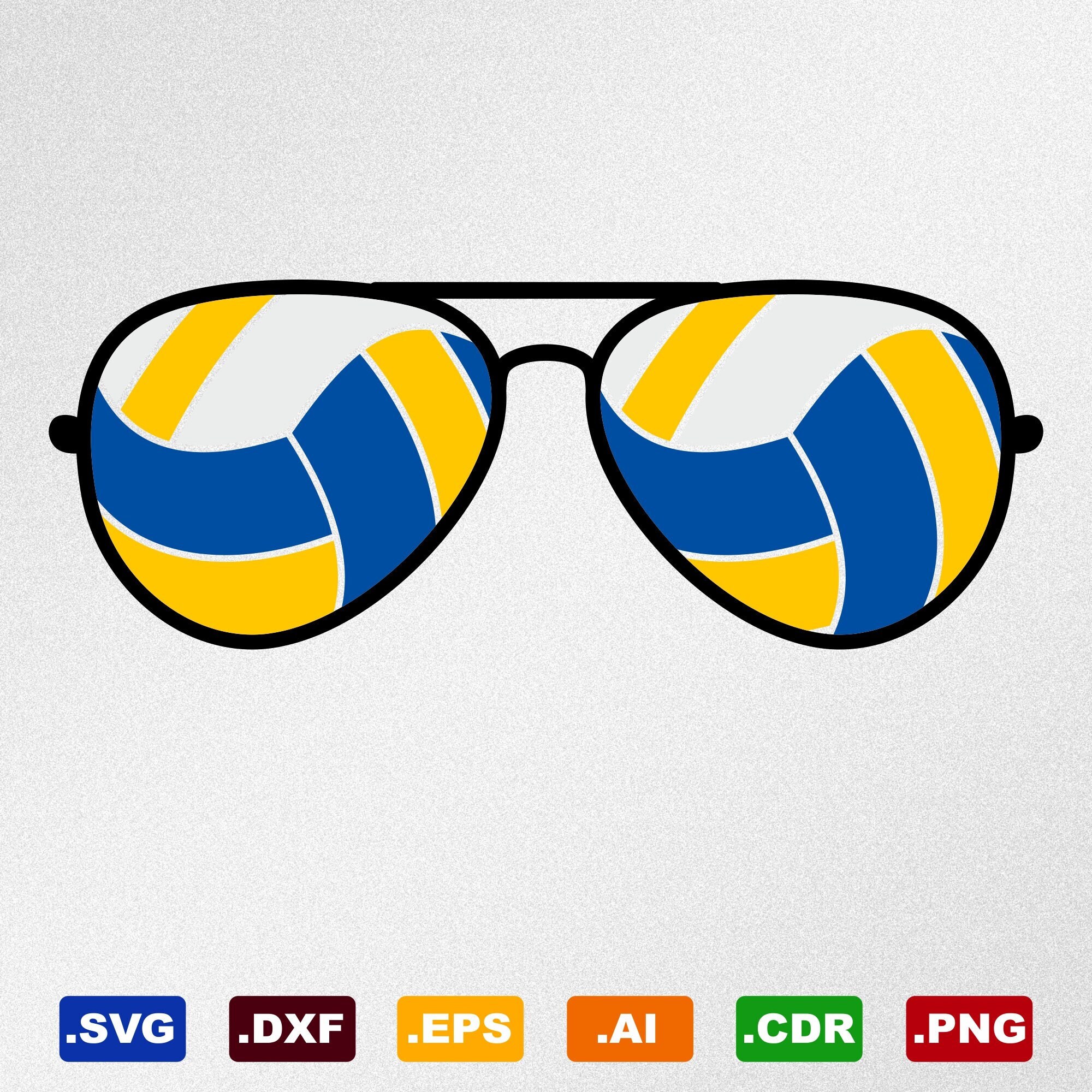 Volleyball Sunglasses Svg Dxf Eps Ai Cdr Vector Files for - Etsy