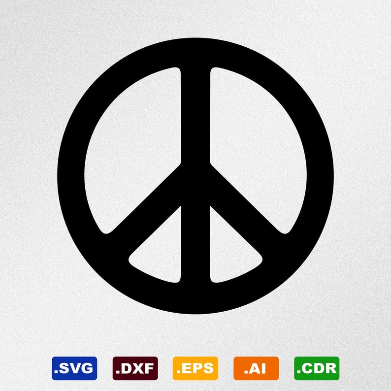 Peace Symbol Svg Dxf Eps Ai Cdr Vector Files for - Etsy