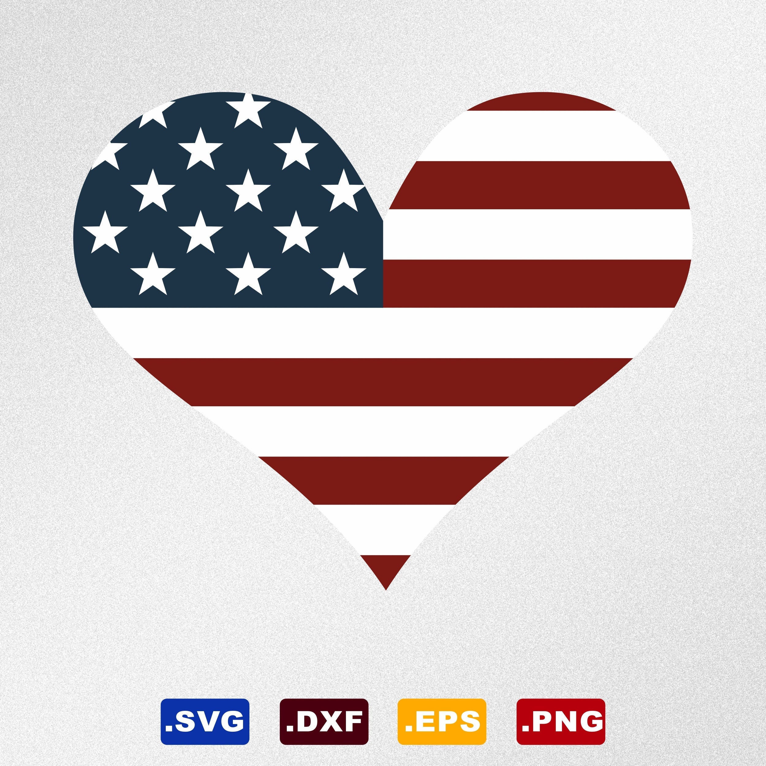 Download USA Flag Heart Svg Cutting File American Flag Heart Clipart ...