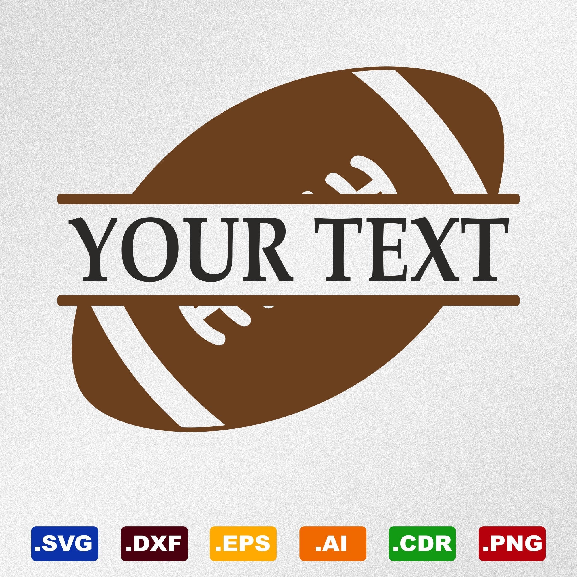 Football Split Monogram Svg Dxf Eps Ai Cdr Vector Files | Etsy