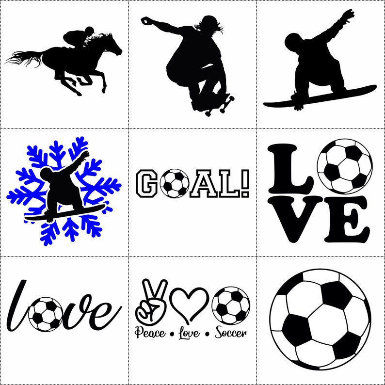Sports Bundle Svg Dxf Eps Vector Files for Cricut - Etsy