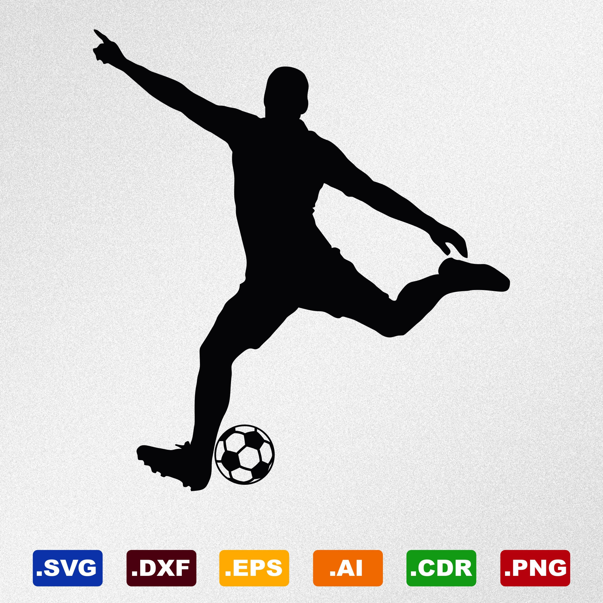 Fußball-Spieler Svg Dxf Eps Ai Cdr Vektor-Dateien für | Etsy