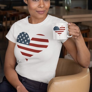 Heart American Flag Svg, Dxf, Eps Vector Files for Silhouette, Cricut ...