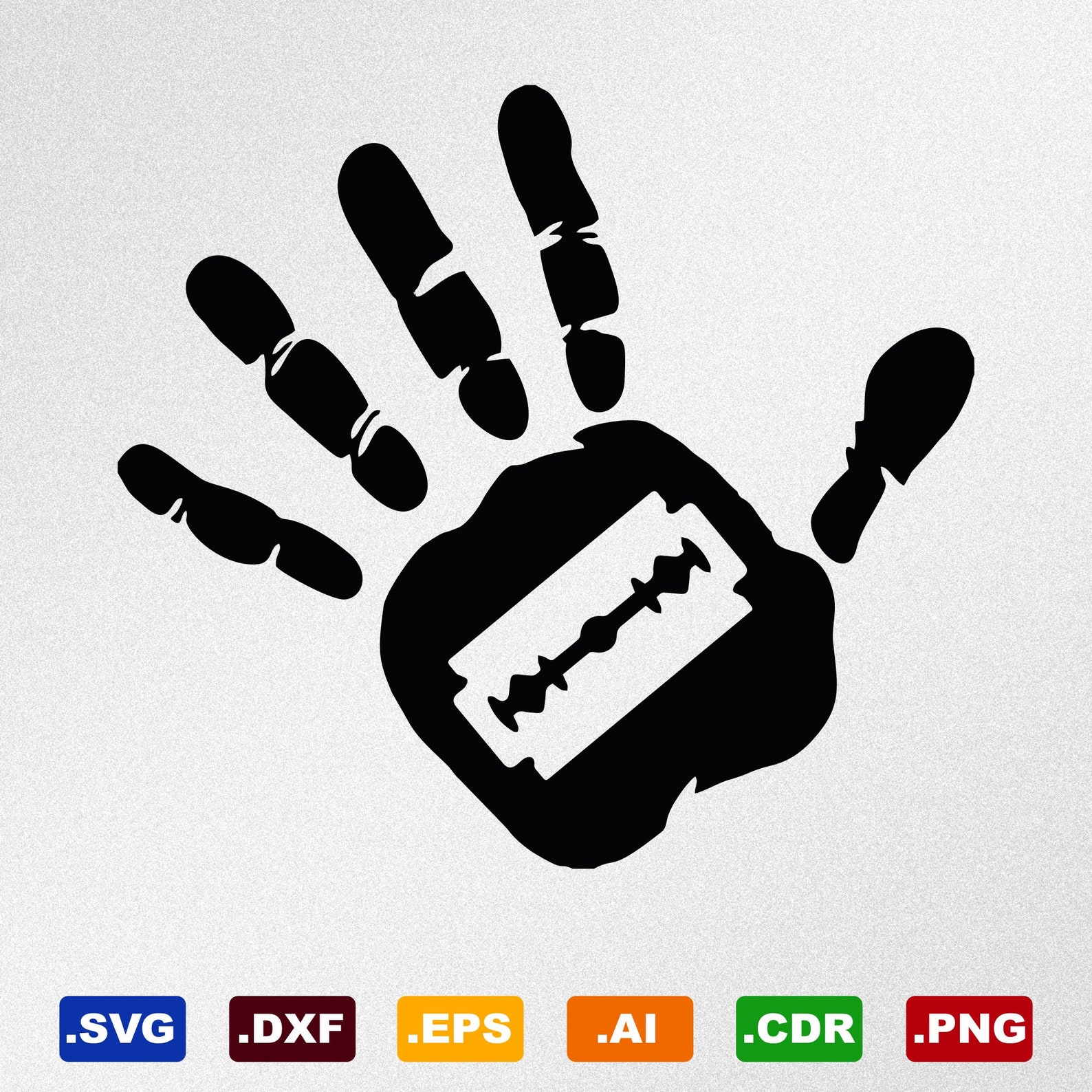 Hand Print Razor Blade Svg, Dxf, Eps, Ai, Cdr Vector Files for ...