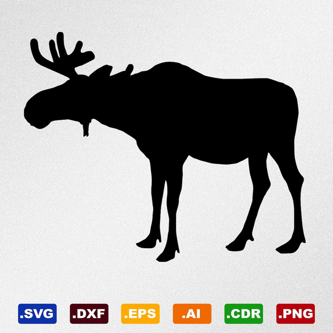 Moose Shape Svg, Dxf, Eps, Ai, Cdr Vector Files for Silhouette, Cricut ...