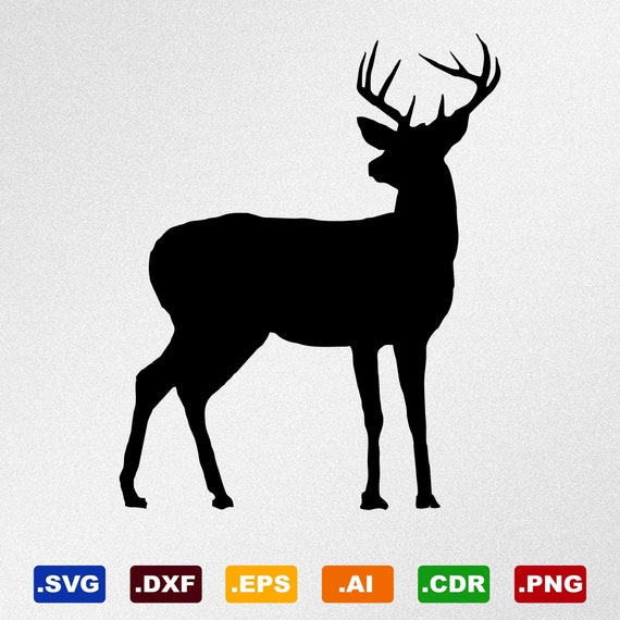 Deer Shape Svg Dxf Eps Ai Cdr Vector Files for Silhouette | Etsy