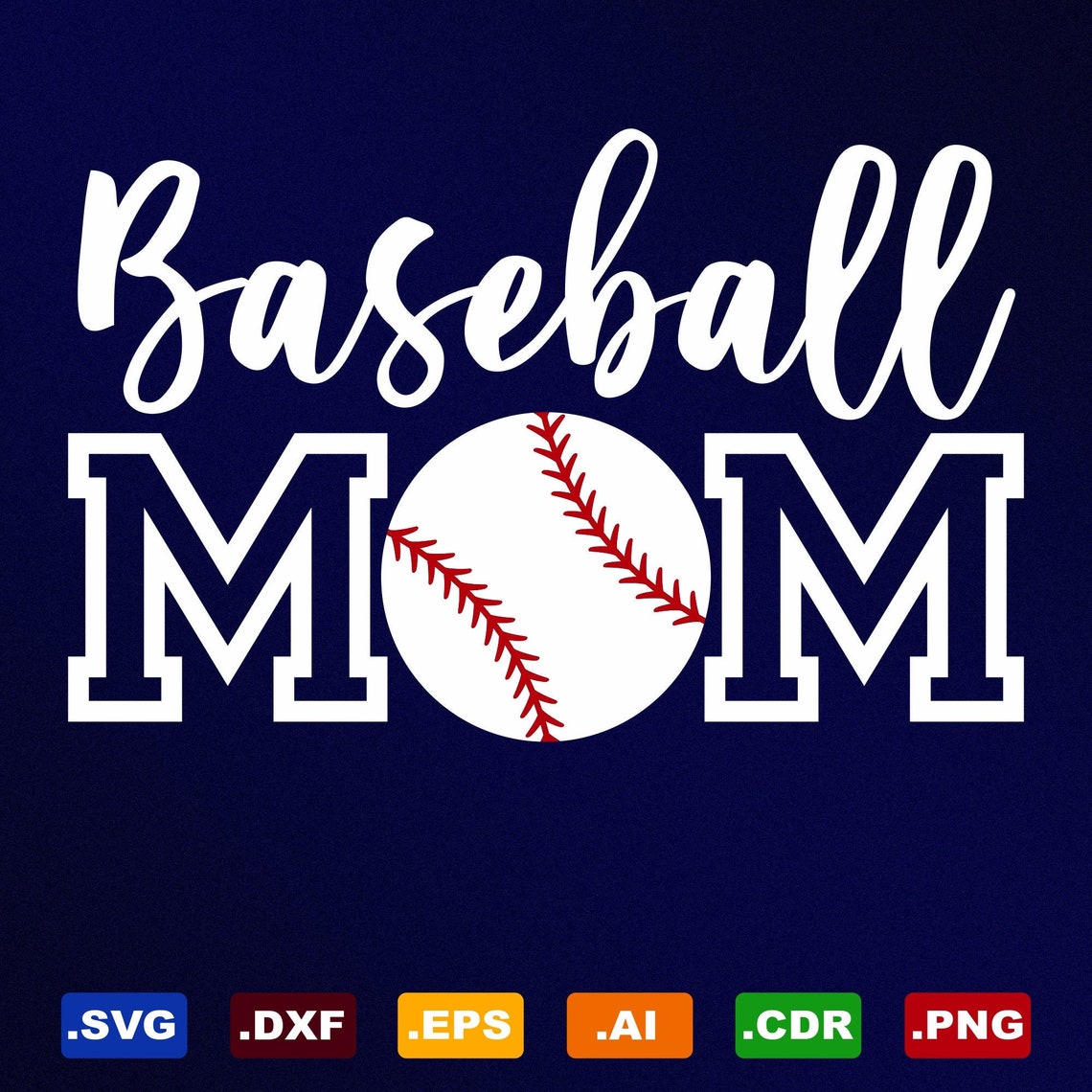Baseball Mom SVG: Vector Cut Files for Cricut, Silhouette - Etsy