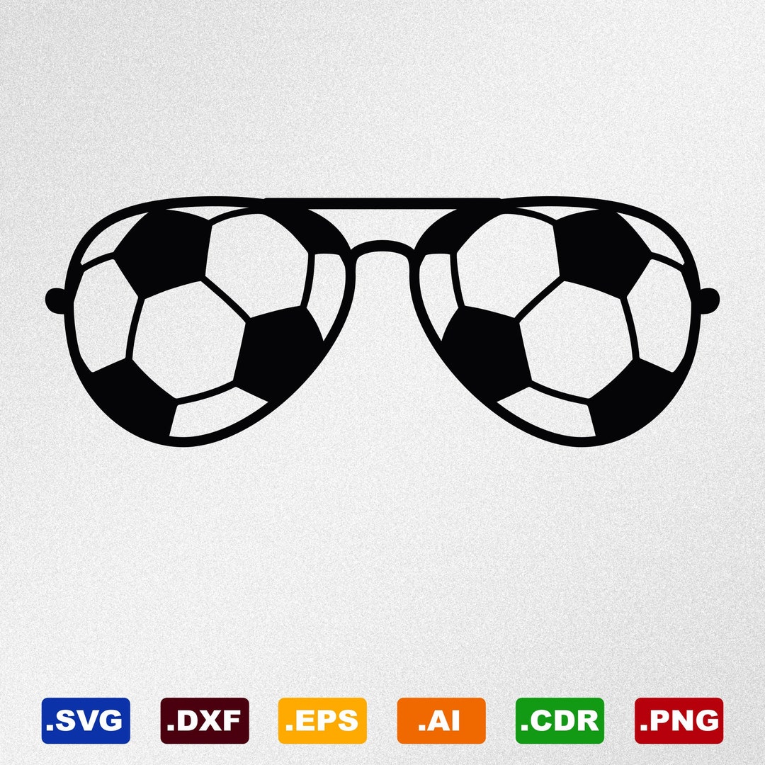 Soccer Ball Sunglasses Svg, Dxf, Eps, Ai, Cdr Vector Files for ...