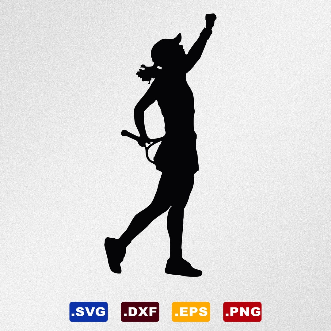 Female Tennis Player Winner Svg, Dxf, Eps Vector Files for Cricut ...