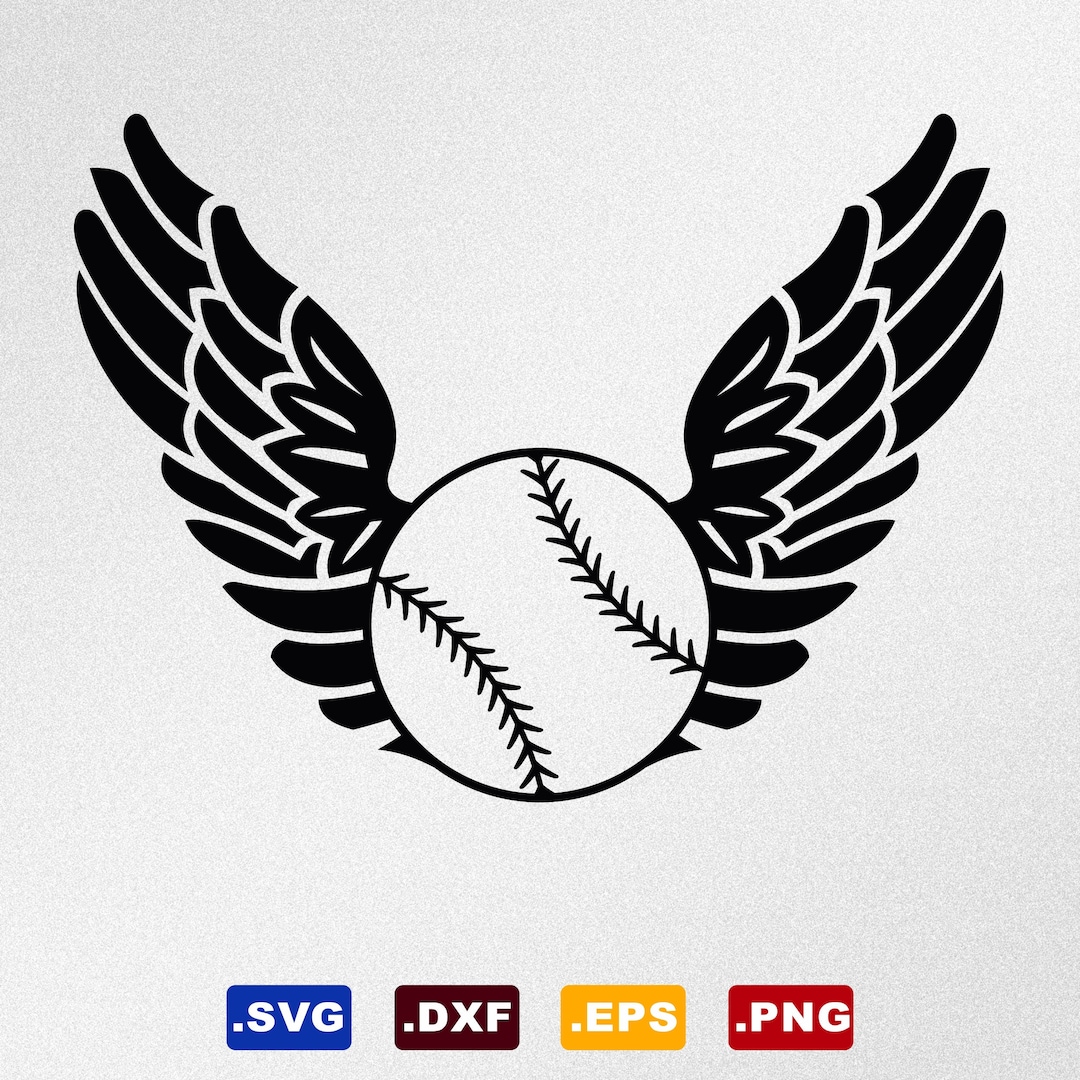 Baseball Ball Wings Svg, Dxf, Eps Vector Files for Cricut, Silhouette ...