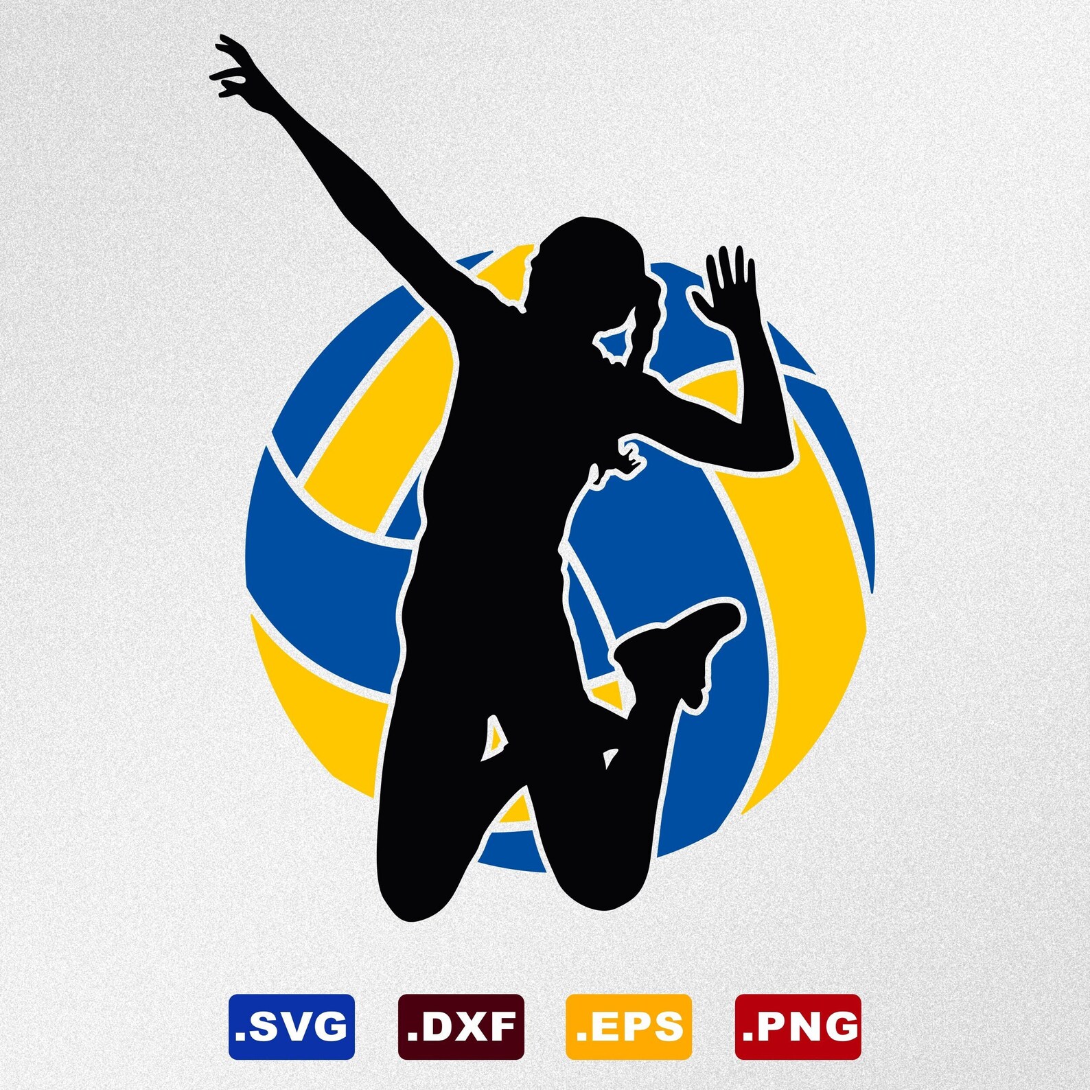 Volleyball Player Against Ball Svg Dxf Eps Vector Files for - Etsy