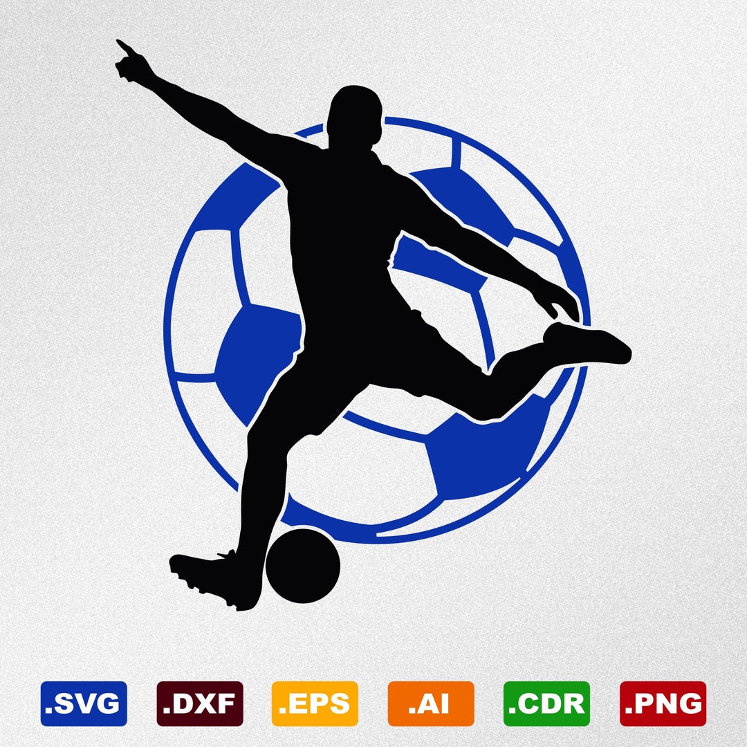Soccer Player SVG: Vector Cut Files for Cricut, Silhouette - Etsy