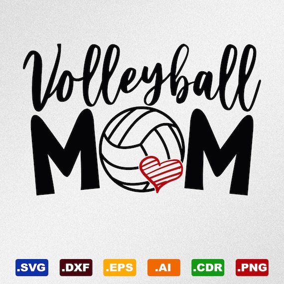 Volleyball Mom Heart Svg Dxf Eps Ai Cdr Vector Files for - Etsy
