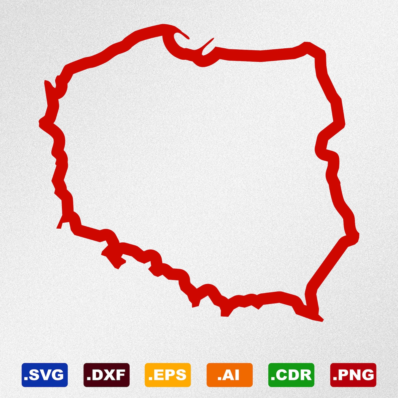 Poland Contour Map Svg, Dxf, Eps, Ai, Cdr Vector Files for Silhouette ...
