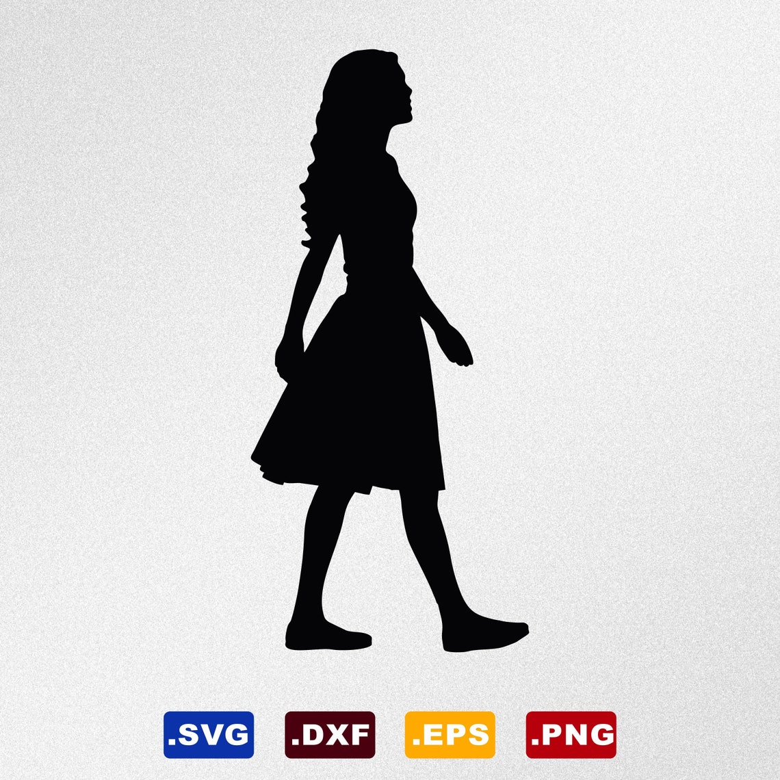 Girl Walking Svg, Dxf, Eps Vector Files for Cricut, Silhouette, Cutting ...
