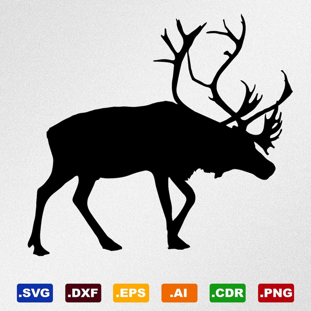 Reindeer Shape Svg, Dxf, Eps, Ai, Cdr Vector Files for Silhouette ...