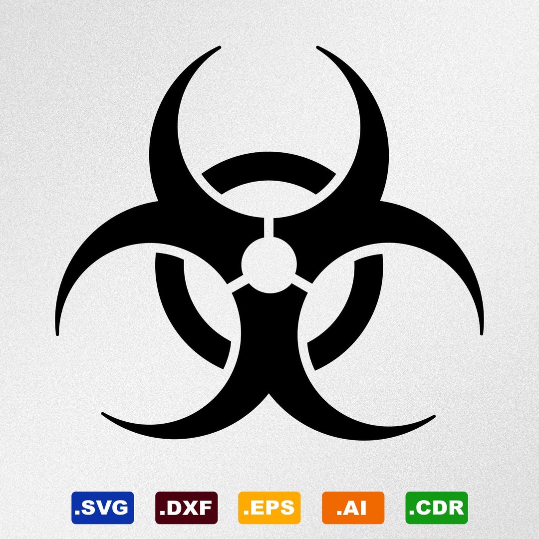 Biohazard Symbol Svg, Dxf, Eps, Ai, Cdr Vector Files for Silhouette ...