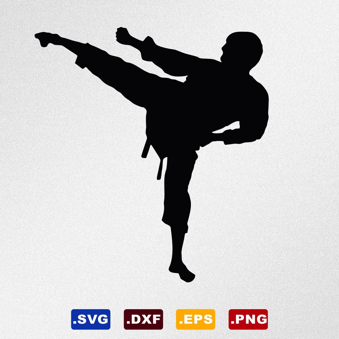 Karate Fighter Vector Files, Svg, Dxf, Eps, Png (digital Download) - Etsy