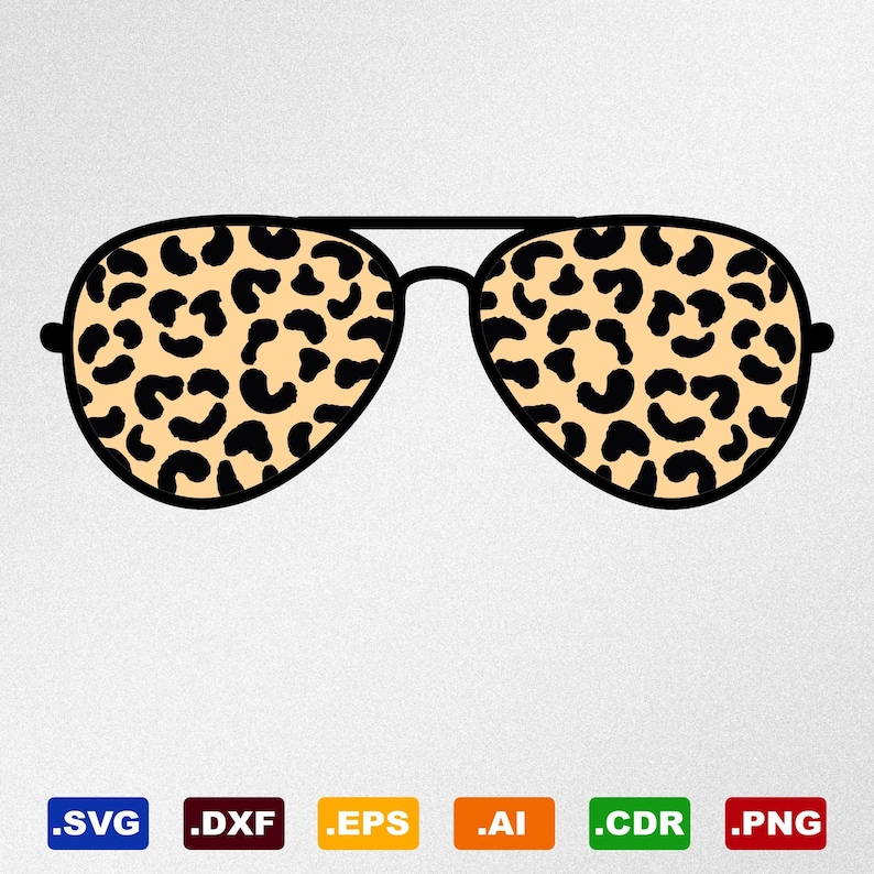 Aviator Sunglasses Leopard Print Svg Dxf Eps Ai Cdr Vector - Etsy