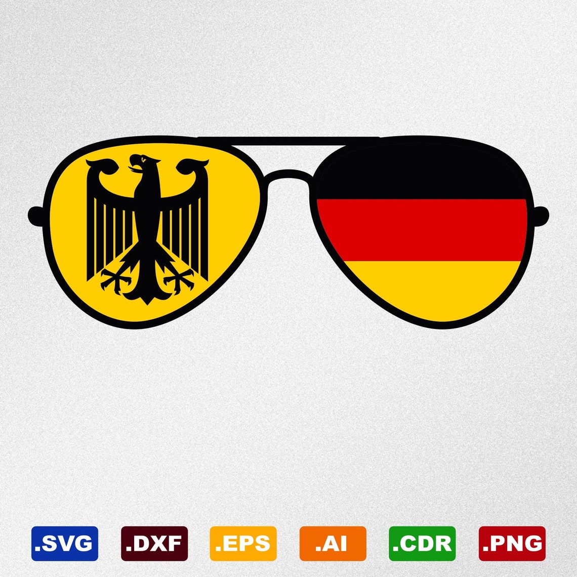 Aviator Sunglasses Germany Deutschland Flag Eagle Svg, Dxf, Eps, Ai ...