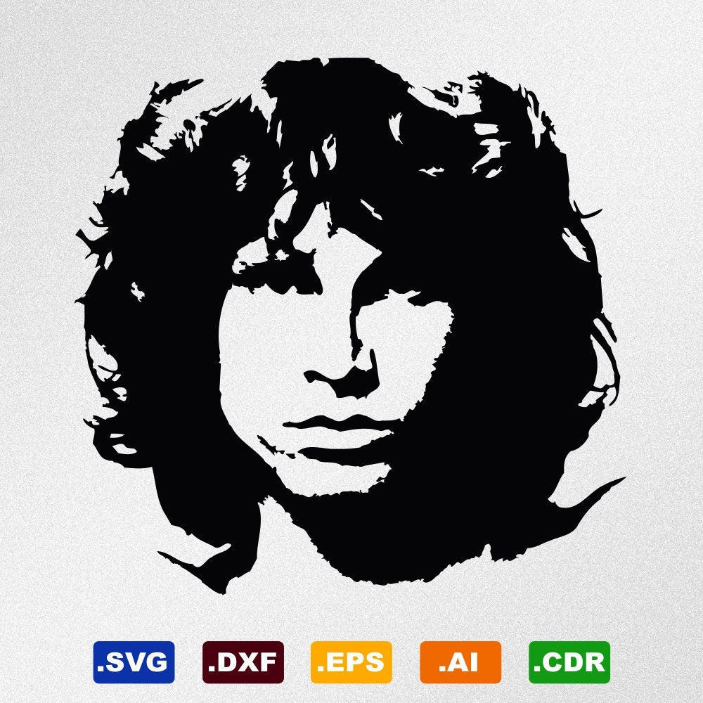 Jim Morrison Retrato Svg Dxf Eps Ai Cdr Vector Files for | Etsy España