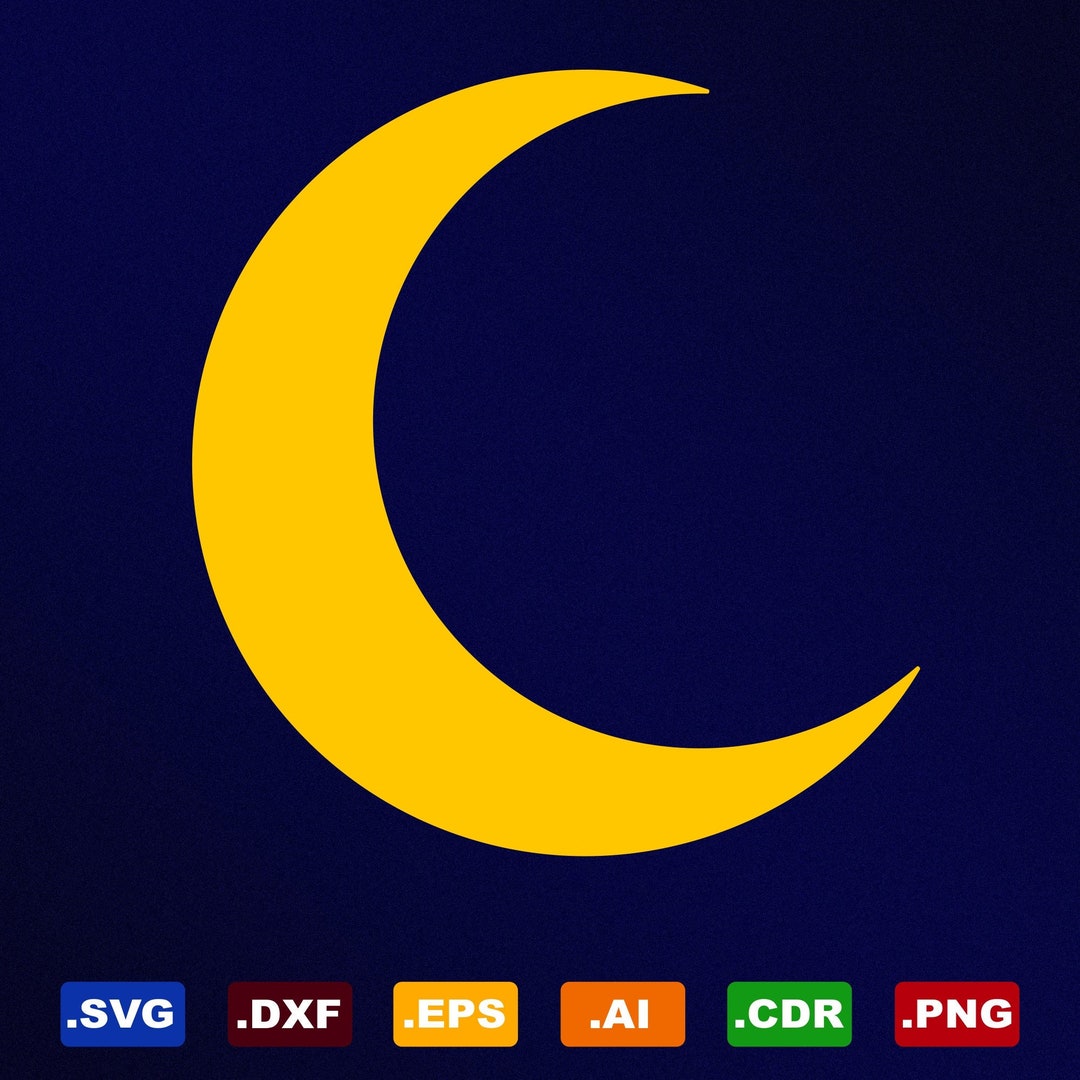 Crescent Moon Svg, Dxf, Eps, Ai, Cdr Vector Files for Silhouette ...