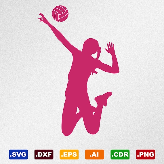 Volleyball Player Svg Dxf Eps Ai Cdr Vector Files for | Etsy