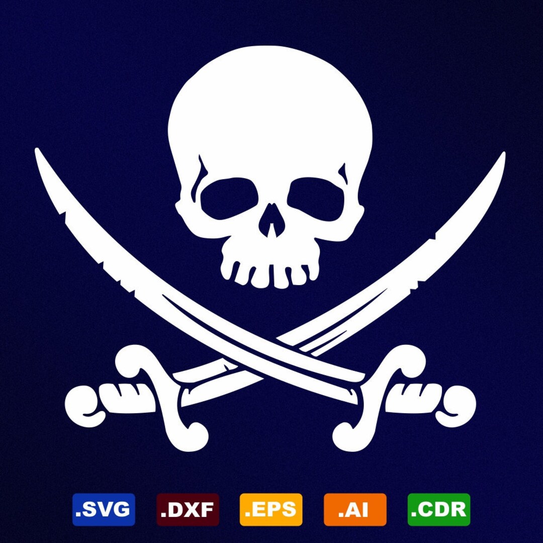 Skull Swords Svg, Dxf, Eps, Ai, Cdr Vector Files for Silhouette, Cricut ...