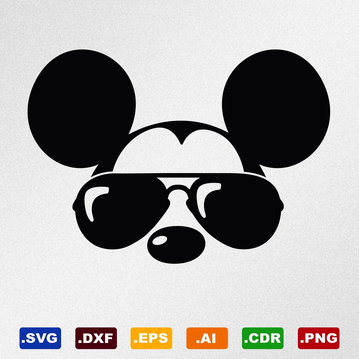 Mickey Mouse Sunglasses Svg Dxf Eps Ai Cdr Vector Files | Etsy