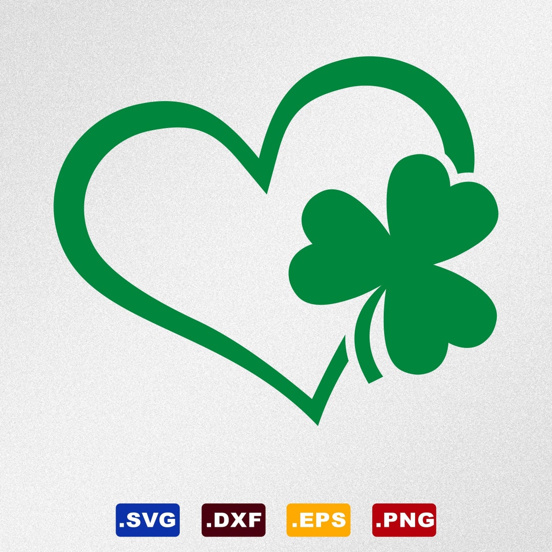 Shamrock Heart SVG: St Patricks Day Vector Files (digital Download) - Etsy