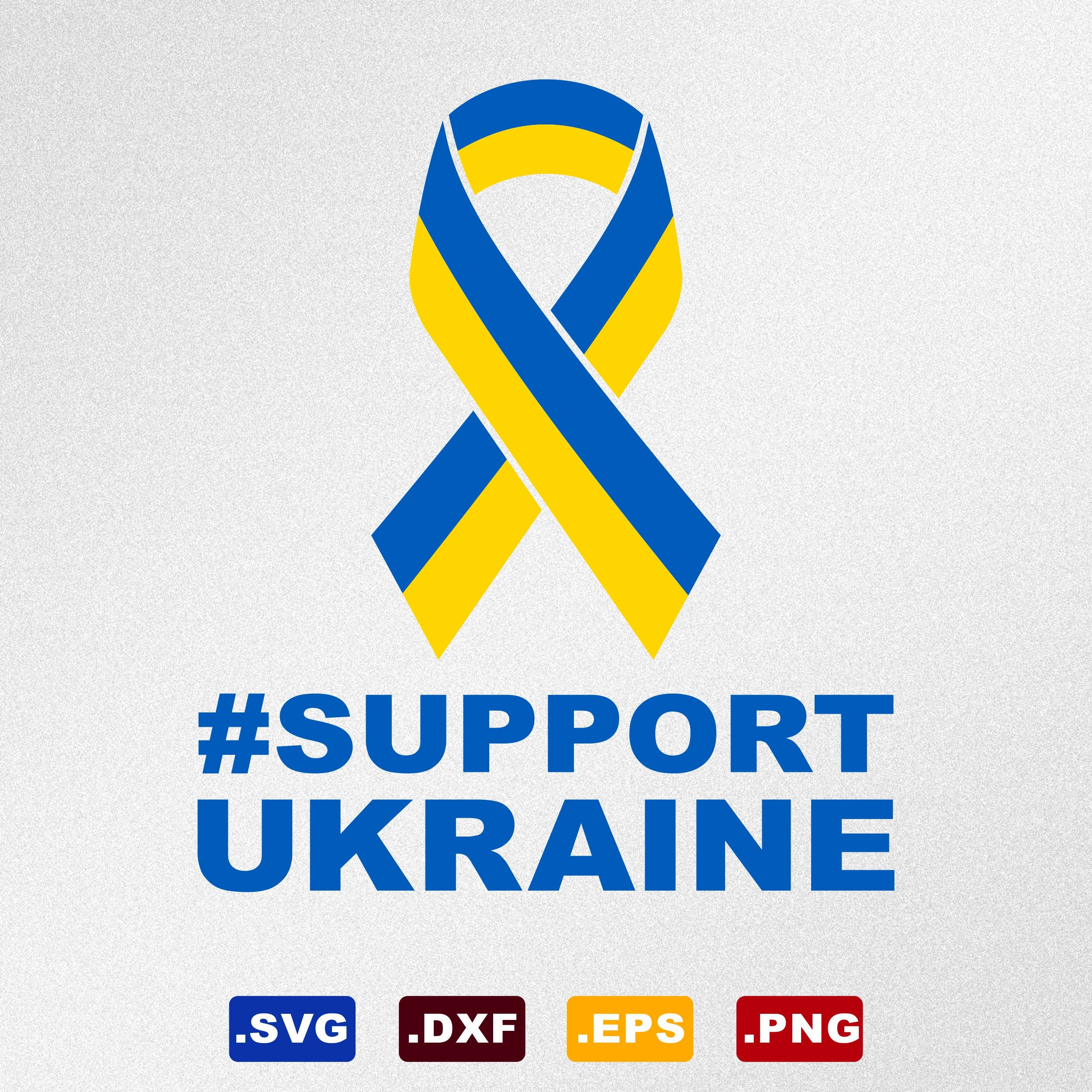 Support Ukraine, Ribbon, Ukrainian Flag, Svg, Dxf, Eps Vector Files for ...