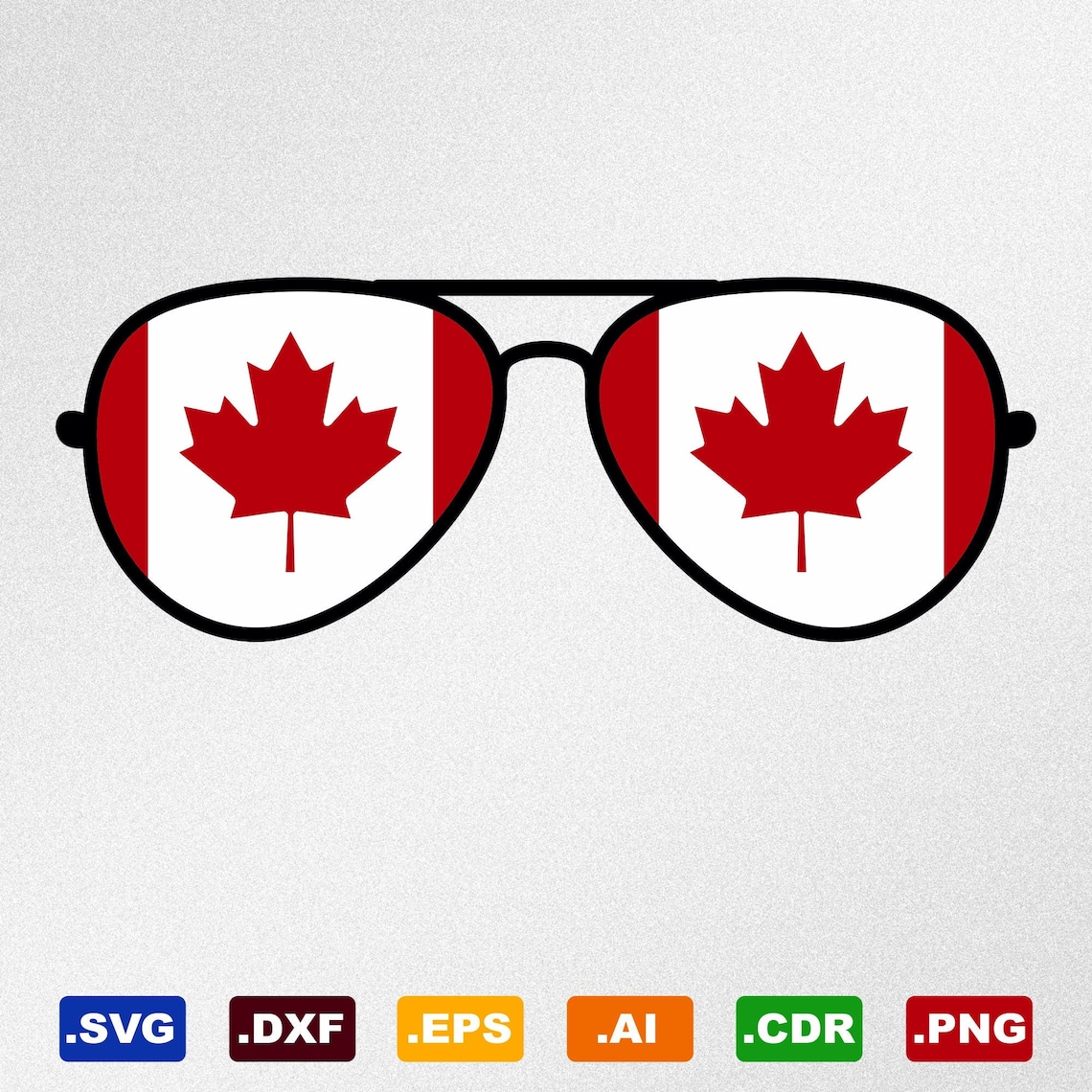 Aviator Sunglasses Canada Flag Svg Dxf Eps Ai Cdr Vector | Etsy