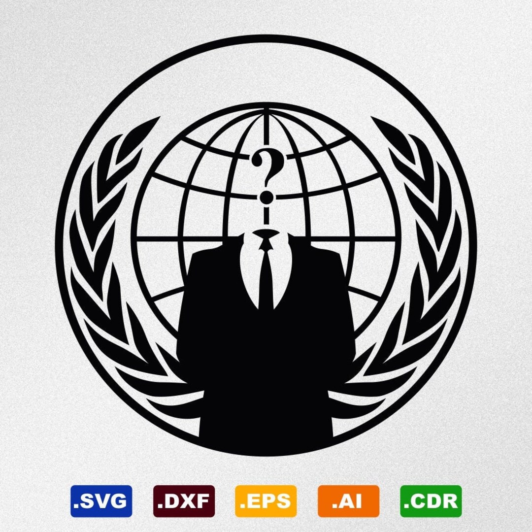 Anonymous Globe Question Mark Svg, Dxf, Eps, Ai, Cdr Vector Files for ...
