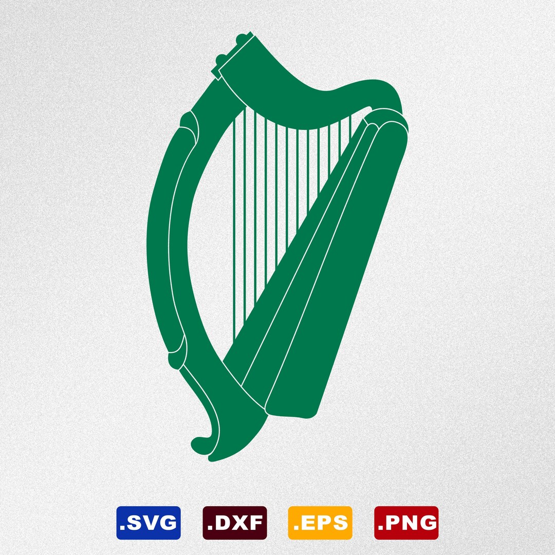 Ireland - Irish Harp, Symbol of Ireland, Svg, Dxf, Eps Vector Files for ...