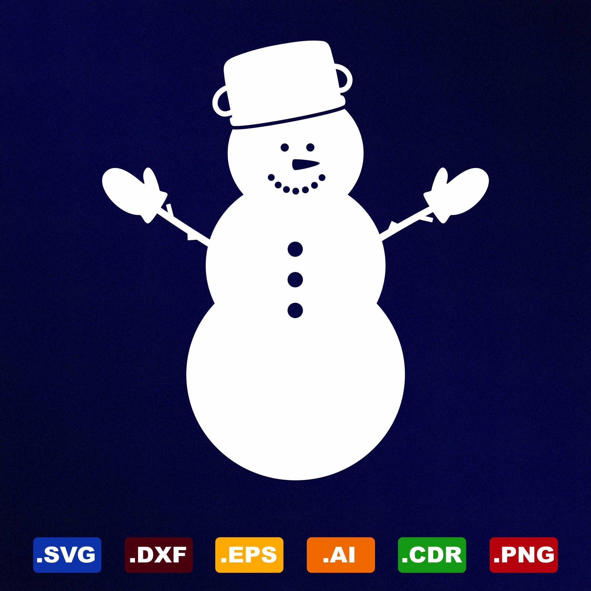 Snowman Svg Dxf Eps Ai Cdr Vector Files for Silhouette | Etsy