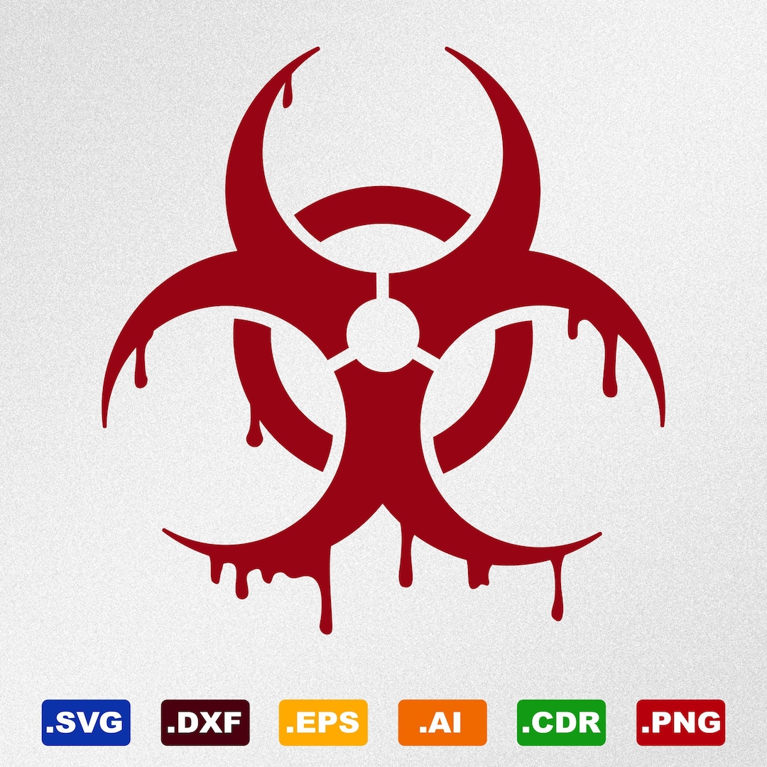Biohazard Blood Symbol Svg, Dxf, Eps, Ai, Cdr Vector Files for ...