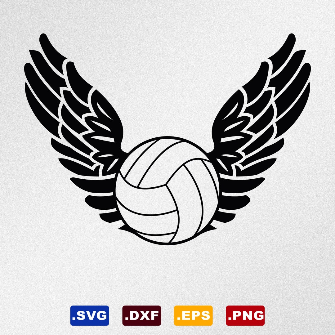 Volleyball Ball Wings Svg, Dxf, Eps Vector Files for Cricut, Silhouette ...