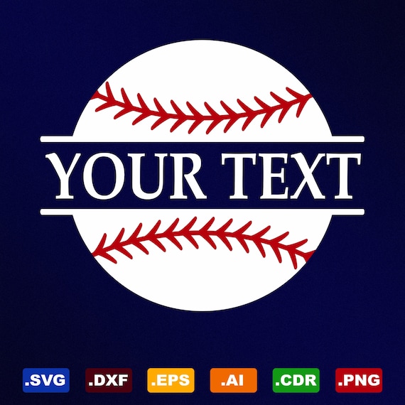 Baseball Ball Split Monogram Svg Dxf Eps Ai Cdr Vector - Etsy