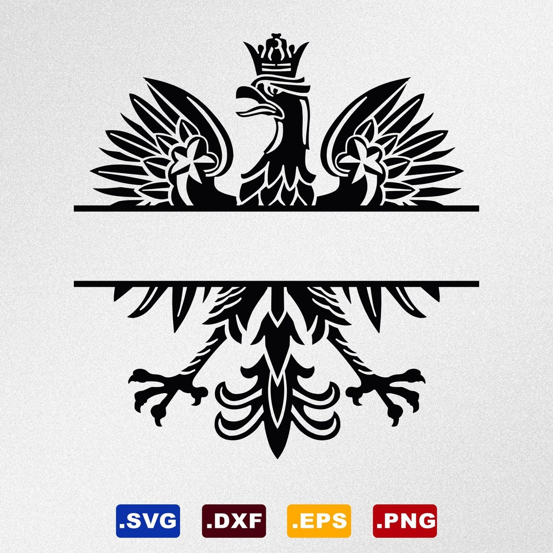 Polish Eagle Monogram Frame Symbol Emblem Coat of Arms Svg, Dxf, Eps ...