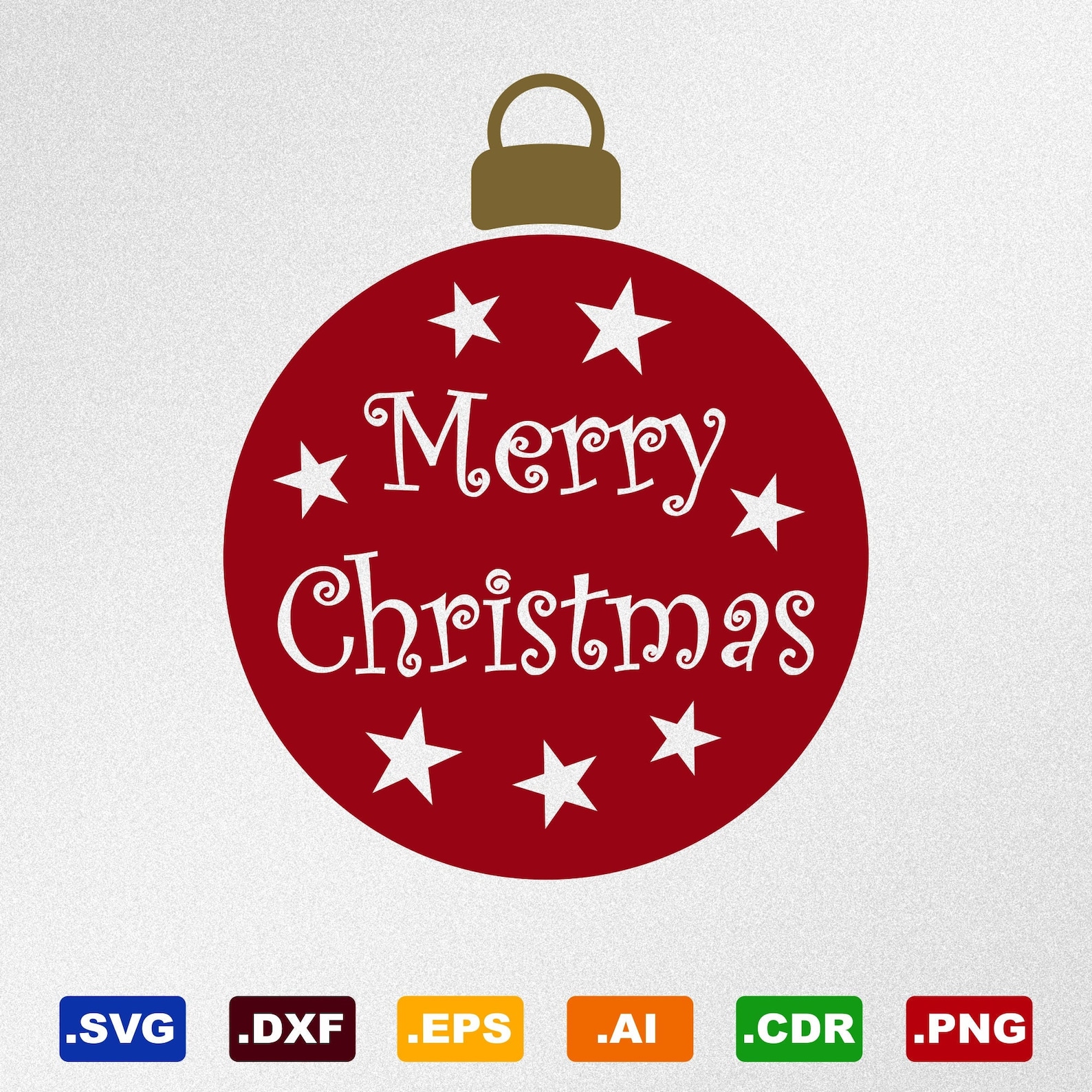 Merry Christmas Bauble, Christmas Ball Svg, Dxf, Eps, Ai, Cdr Vector ...