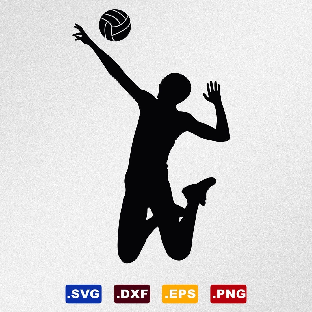 Volleyball Player Svg, Dxf, Eps Vector Files for Cricut, Silhouette ...