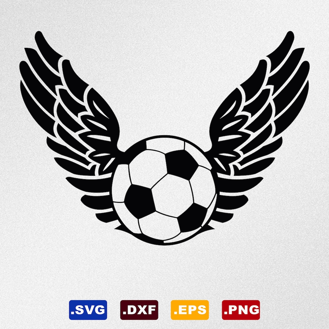 Soccer Ball Wings Svg, Dxf, Eps Vector Files for Cricut, Silhouette ...
